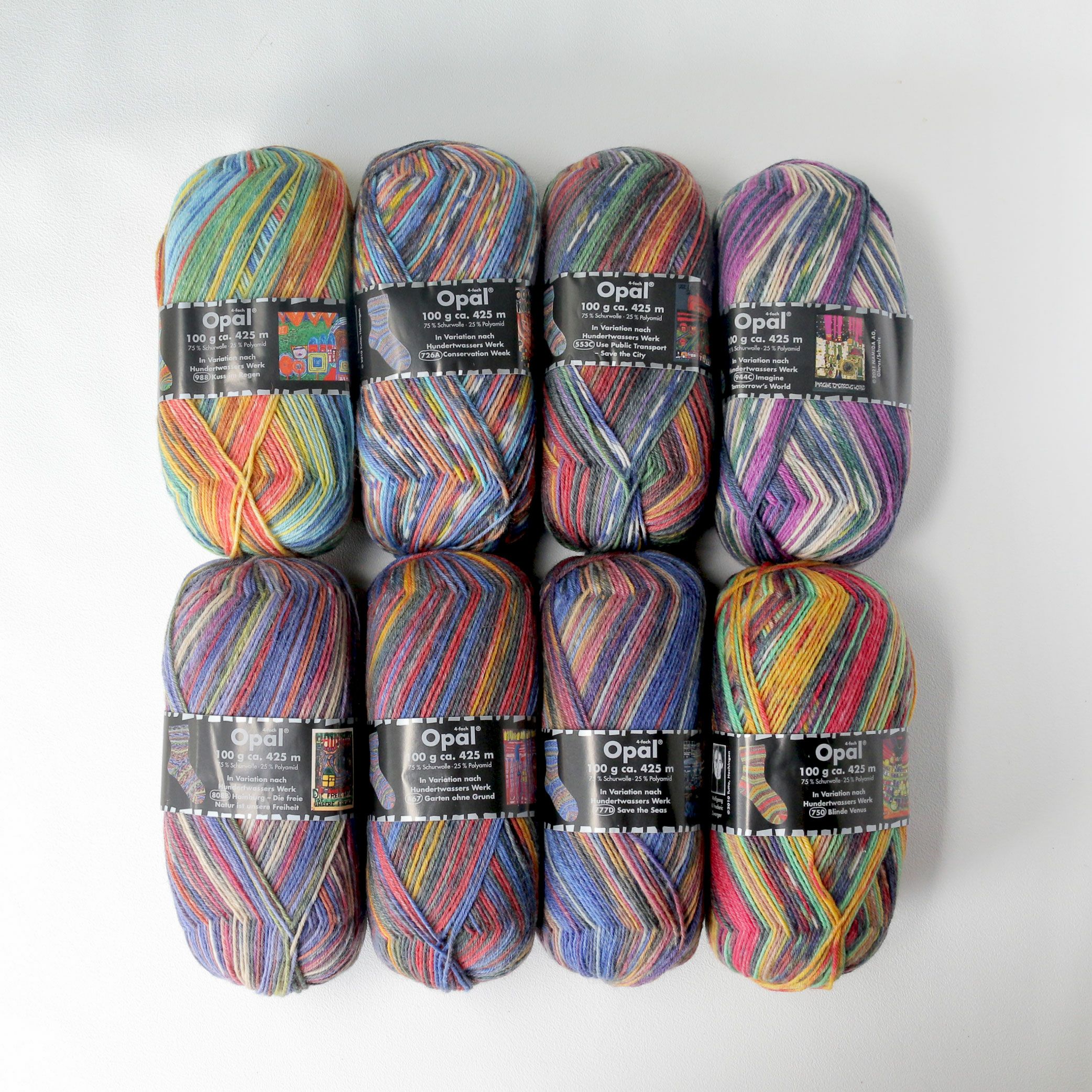 Opal Hundertwasser 3000シリーズ 8色セット[3200 3201 3202 3203 3204 3205 3206 3207] | Seeknit store